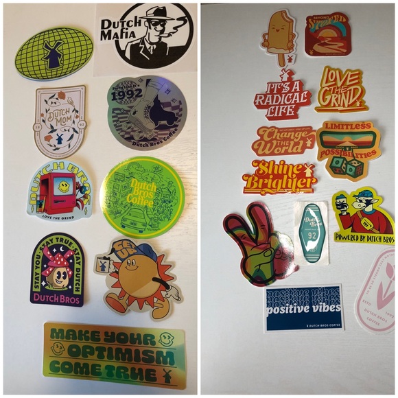 Dutch Bros | Other | Dutch Bros 29 Christmas Ornament Sticker Bundle ...